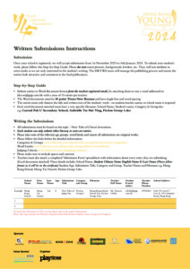 Submission Instructions Written 2024 – Hong Kong Young Writers Awards 2026